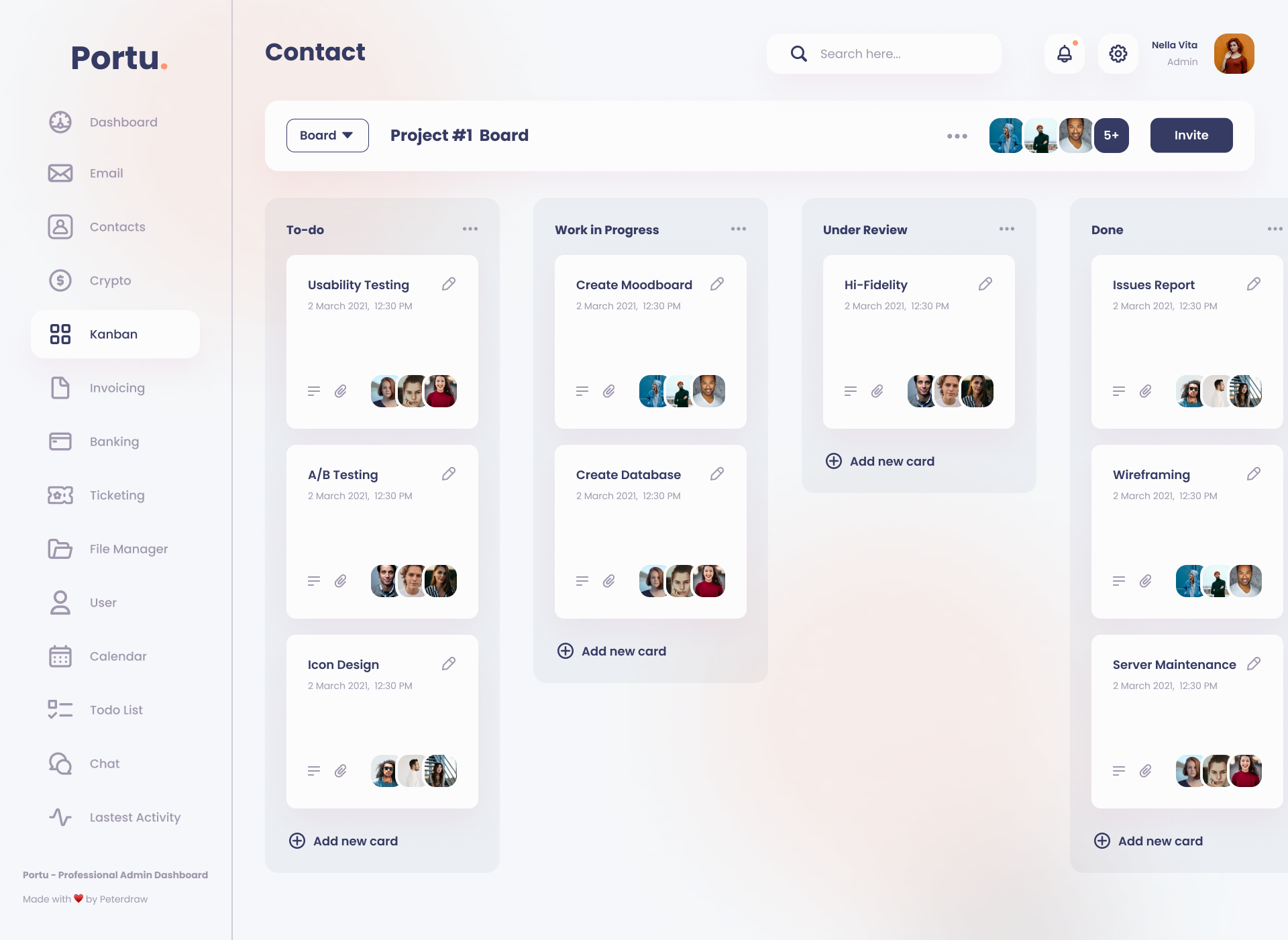 Portu - Elegant and Professional Admin Dashboard Figma by peterdraw